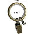 Quiet Smooth Drapery Curtain Rod Rings for 1" Rod with Clips, Eyelets ...