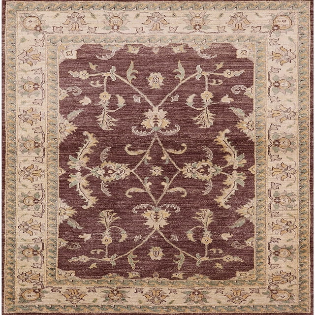 Ahgly Company Indoor Square Mid-Century Modern Chestnut Brown Oriental ...