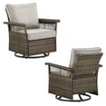 POCASSY Swivel Patio Rocking Chairs with 5.11" Wide Armrest and ...