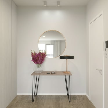 Merrick Lane 24" Round Metal Indoor Table with Black Galvanized Steel ...