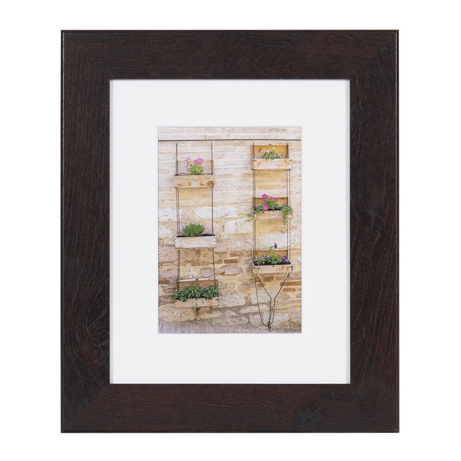 DesignOvation Museum 8" x 10" Matted to 5" x 7" Brown Picture Frame ...