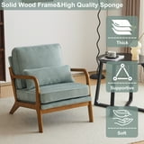 Ktaxon Accent Chair, Corduroy Upholstered Armchair with Solid Wood ...