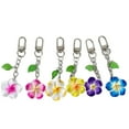 Colorful Flower Key Rings Heat Resistant Frangipani Pendant Keychain ...