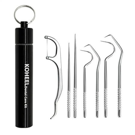 KOHEEL Toothpicks Pocket Set, Reusable Dental Floss Picks Kit ...