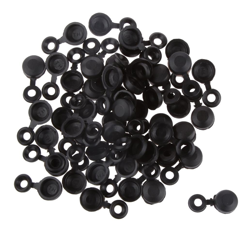 Pack of 50 Polypropylene Hinged Screw Cover Caps Washer Black - Walmart.com