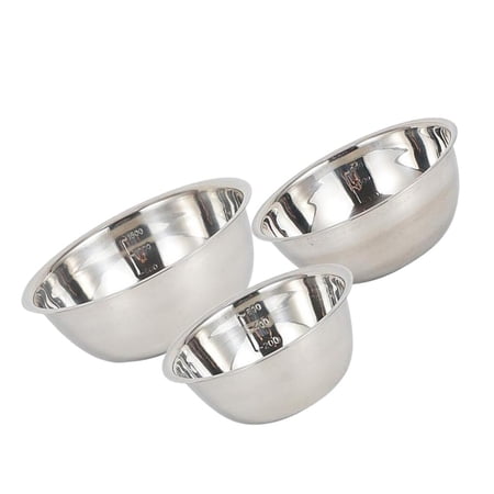 3Pc Stainless Steel Mixing Bowl bowl Washing Baking Set Metal Nesting ...