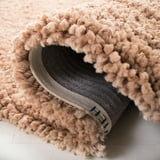 SAFAVIEH Popcorn Solid Polyester Shag Area Rug, Beige, 4' x 6 ...