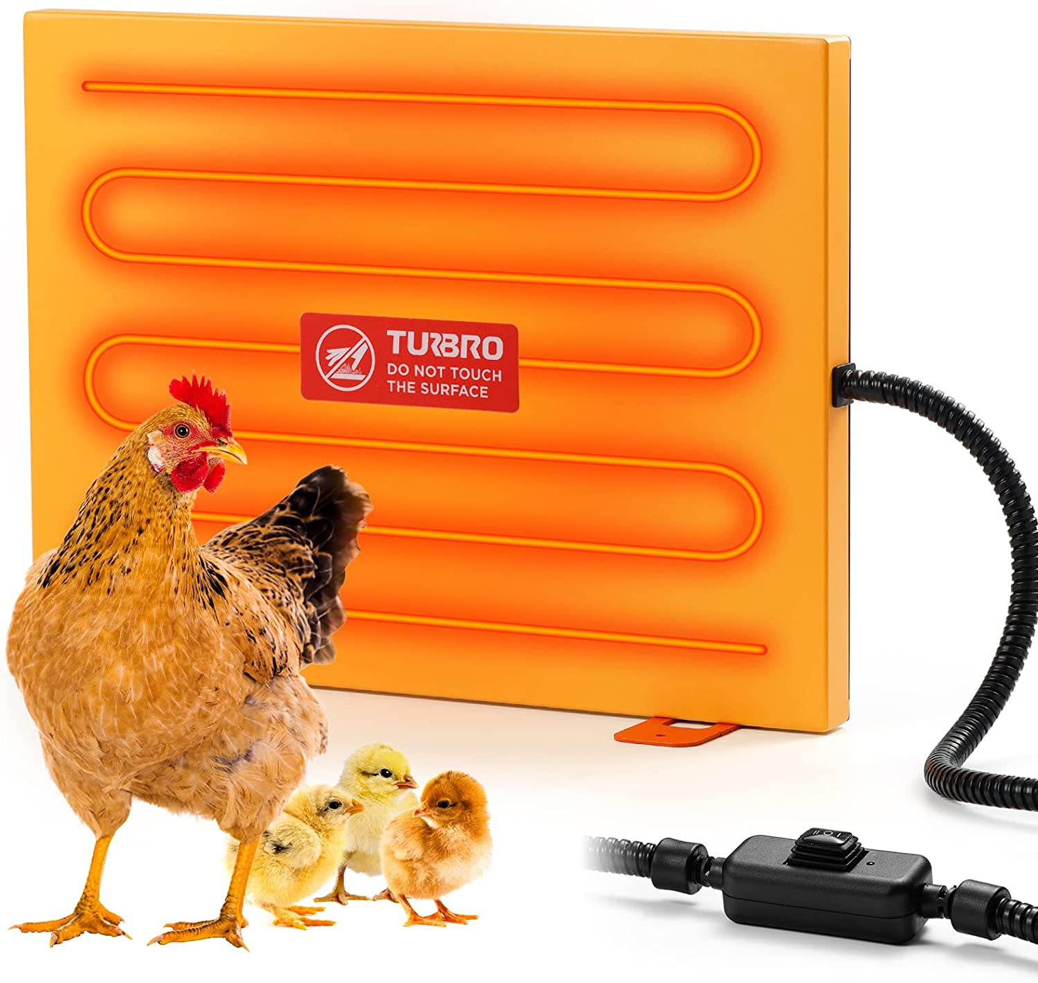 TURBRO Neighborhood Chicken Coop Heater, 200 Watts Aluminum Radiant ...