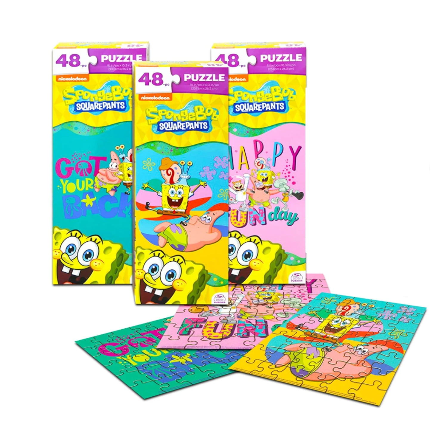 Spongebob Squarepants Jigsaw Puzzle Set - 3 Pack Spongebob Puzzle ...