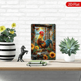 8x12 Inch Metal Wall Art, Rustic Rooster and Sunflower Design, Vintage ...