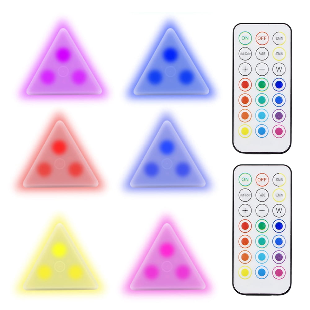 Lámpara triangular con control remoto, 13 colores RGB y sensibilidad ...