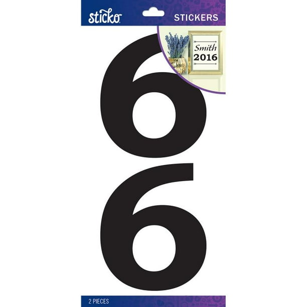 Sticko Basic Black Number Stickers-6 - Walmart.com - Walmart.com