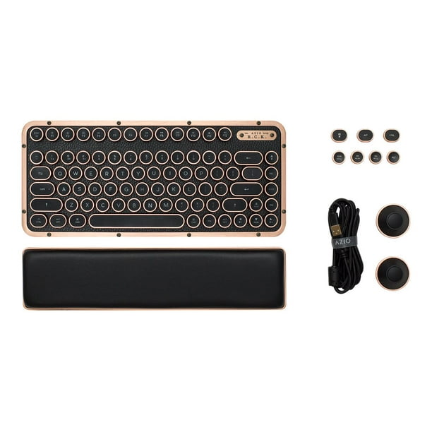AZIO Retro Compact - Keyboard - backlit - USB, Bluetooth - US - key ...