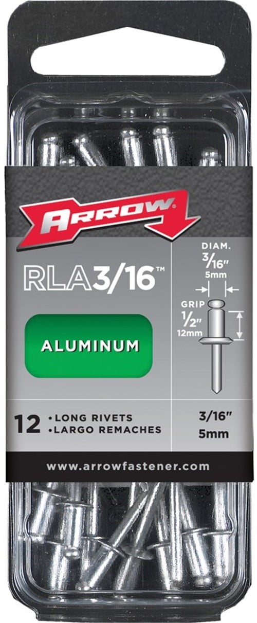 Arrow Fastener Rla3/16 3/16" Long Aluminum Rivets 12 Count - Walmart.com