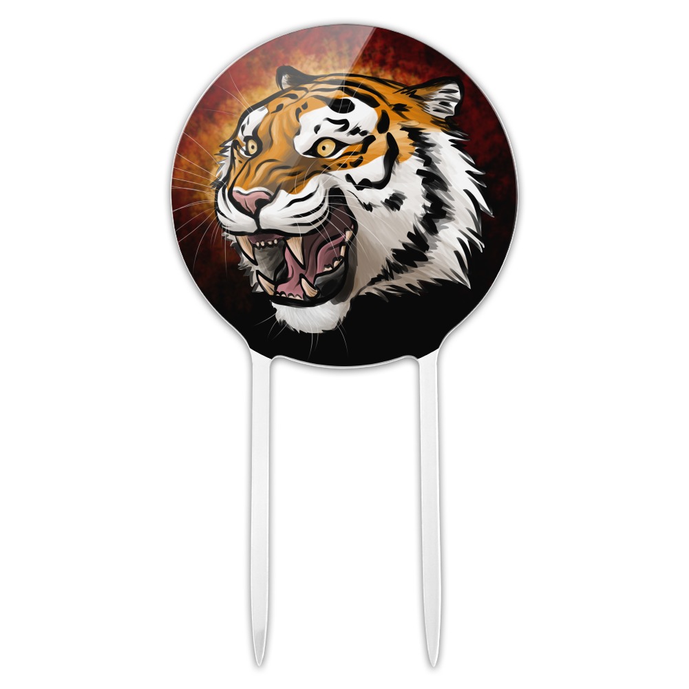 Acrylic Fierce Tiger Cake Topper Party Decoration for Wedding ...