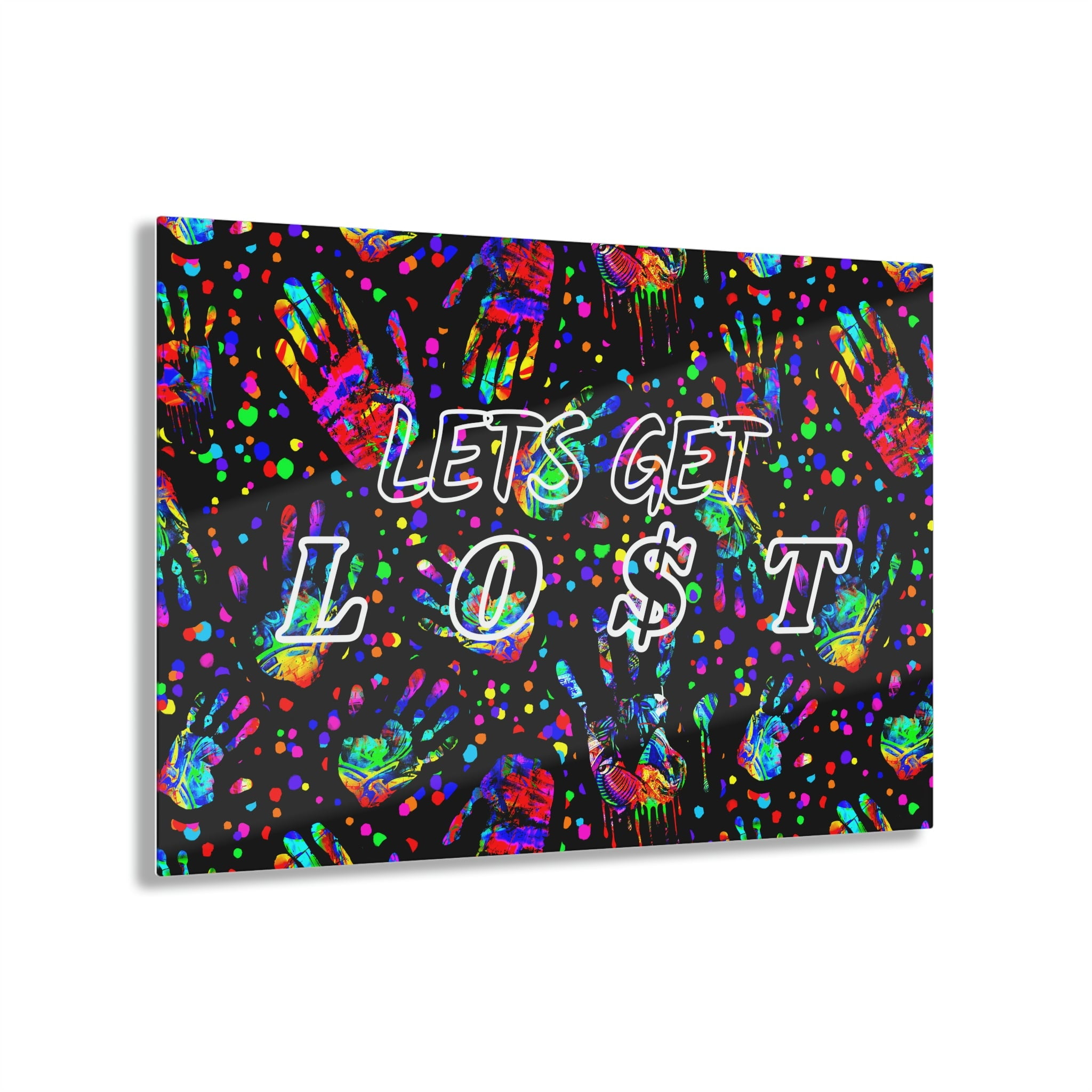 "Lets Get LO$T" Trippy Neon Finger Paint Acrylic Print - Walmart.com