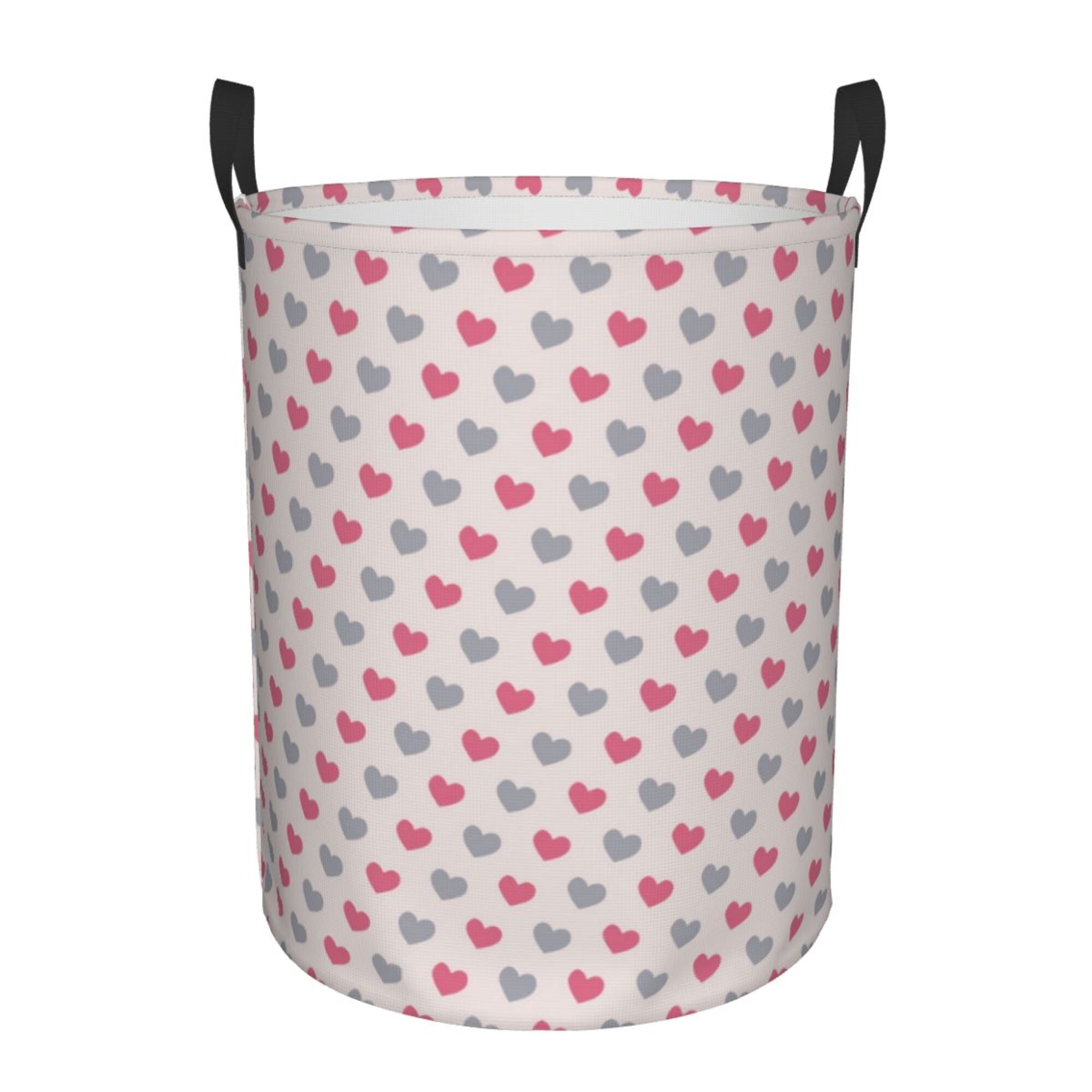 ZICANCN Rose Heart Pink Laundry Basket Organizer , Dirty Clothes Hamper ...