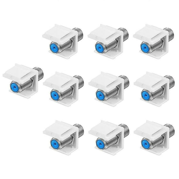10-pack Coax Jack Insert,f-type Rg6 Cable Extender Female To Female For ...