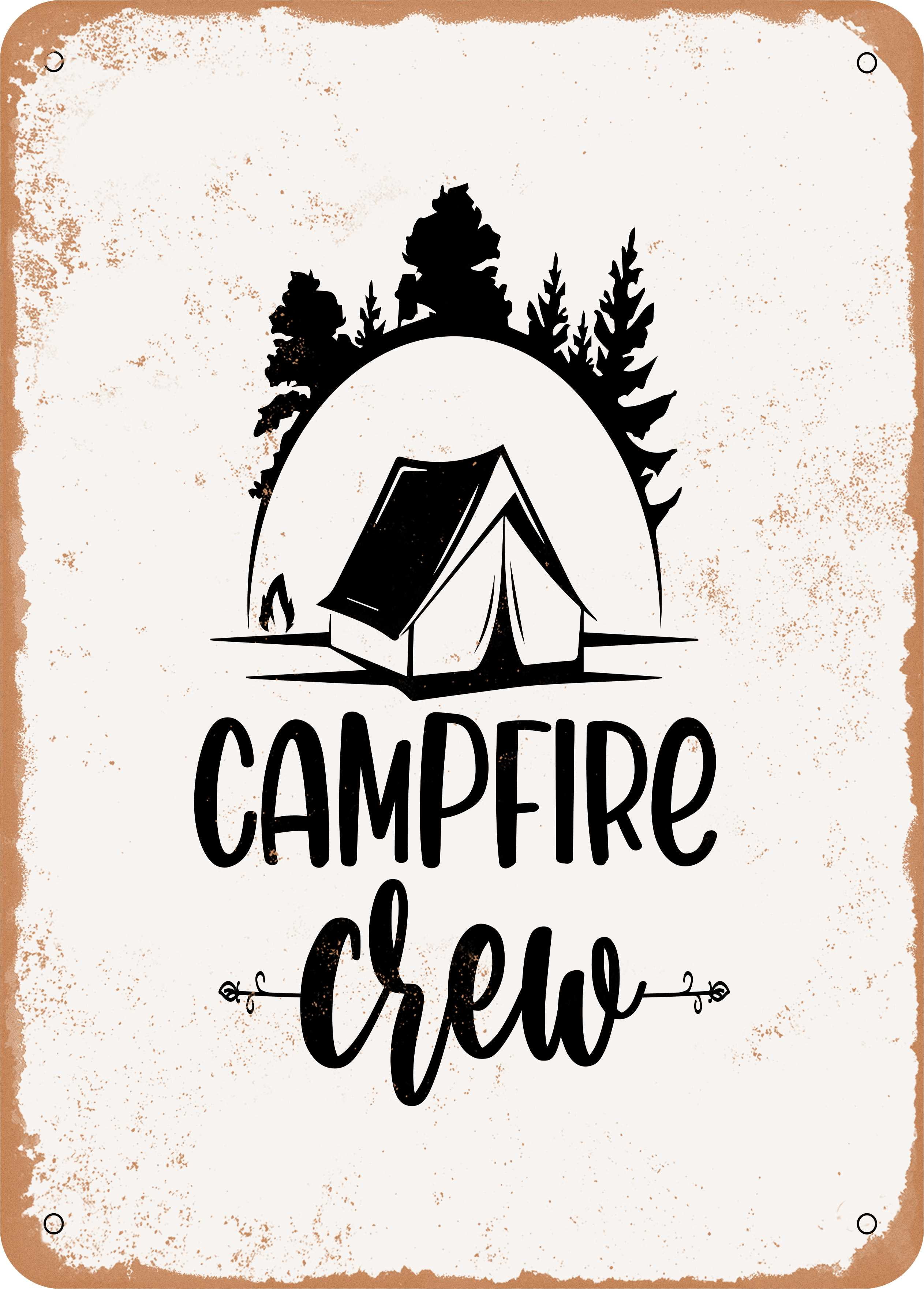 7 x 10 METAL SIGN - Campfire Crew - Vintage Rusty Look - Walmart.com