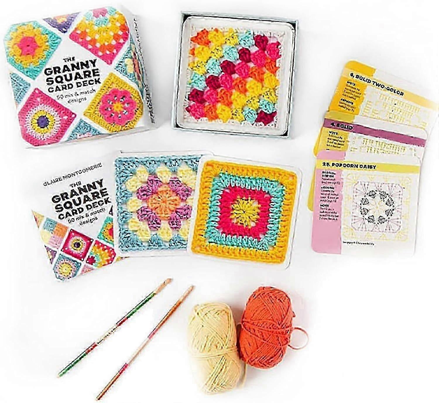 The Granny Square Card Deck, 50 Mix & Match Designs Cards, Knitting Kit ...