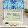 Blue Mosaic 2 Panels Kitchen Valance, Modern Abstract Crimson Tiles ...