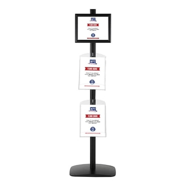 M&T Displays Free Standing Display Stand with 1 x (8.5x11) snap Frame ...