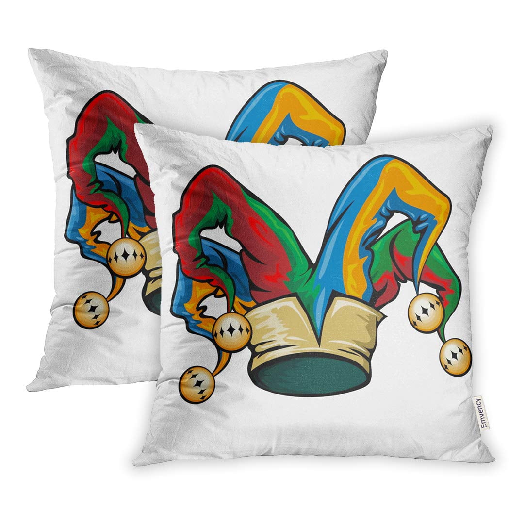 ECCOT Blue Mardi Colored Jester Hat with Bells The White Colorful Gras ...