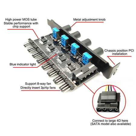 3pin/4pin Fan Hub Cooler Splitter Regulator Case Heat Dissipation ...