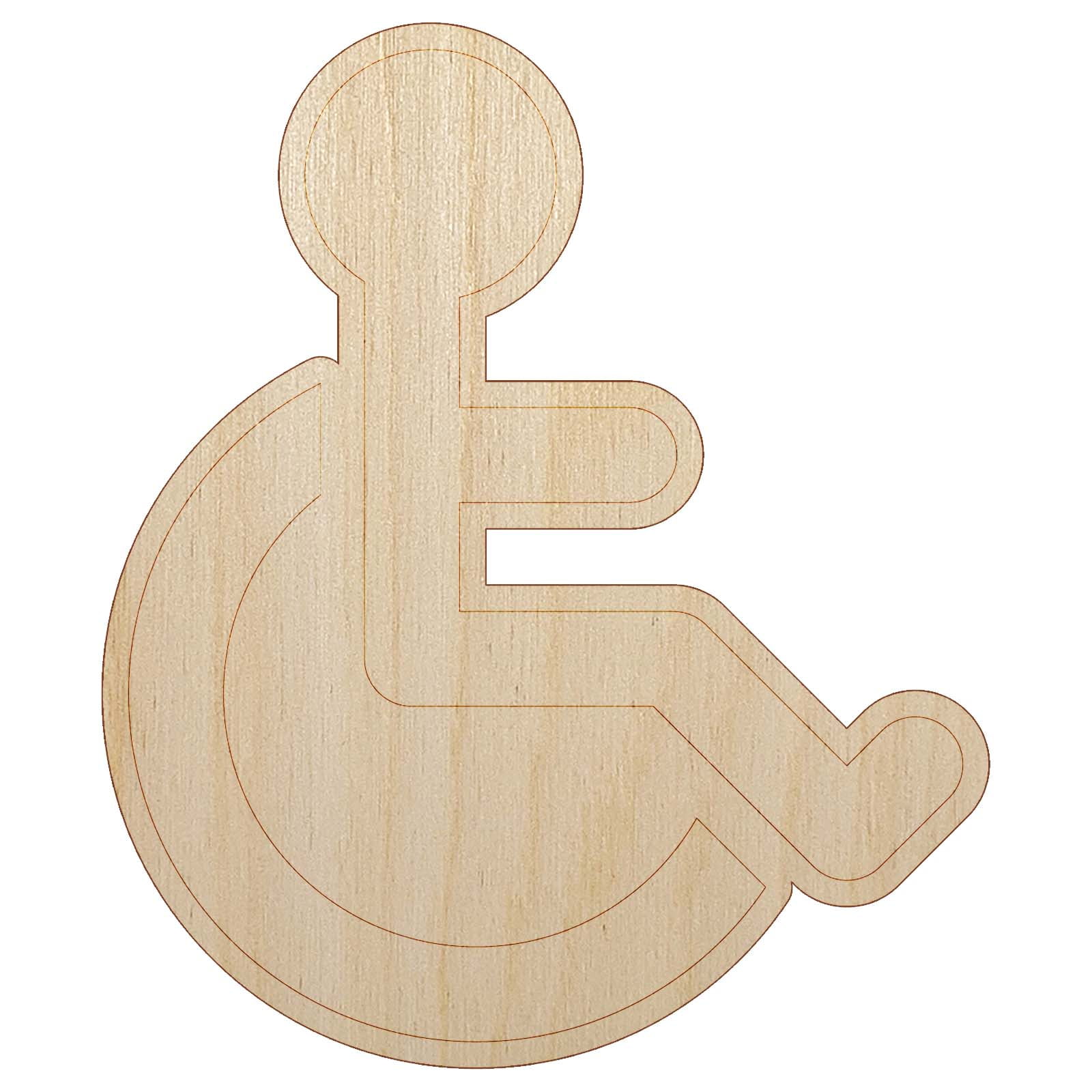Handicap Disabled Wheelchair Access Icon Wood Shape Unfinished Piece ...
