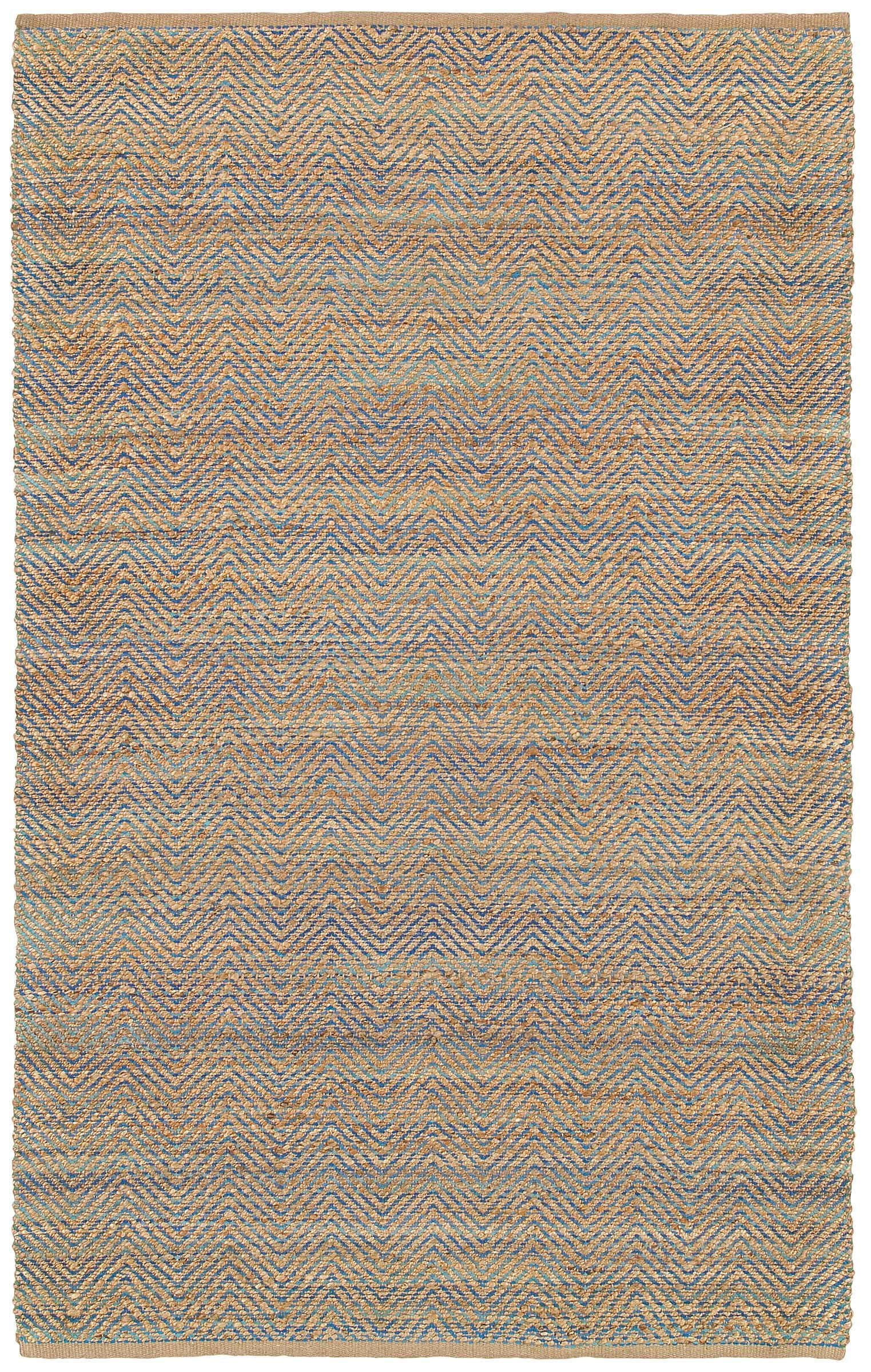 Ox Bay Organic Jute Blue Herringbone Chevron Indoor Area Rug, 7'9" x 9 ...