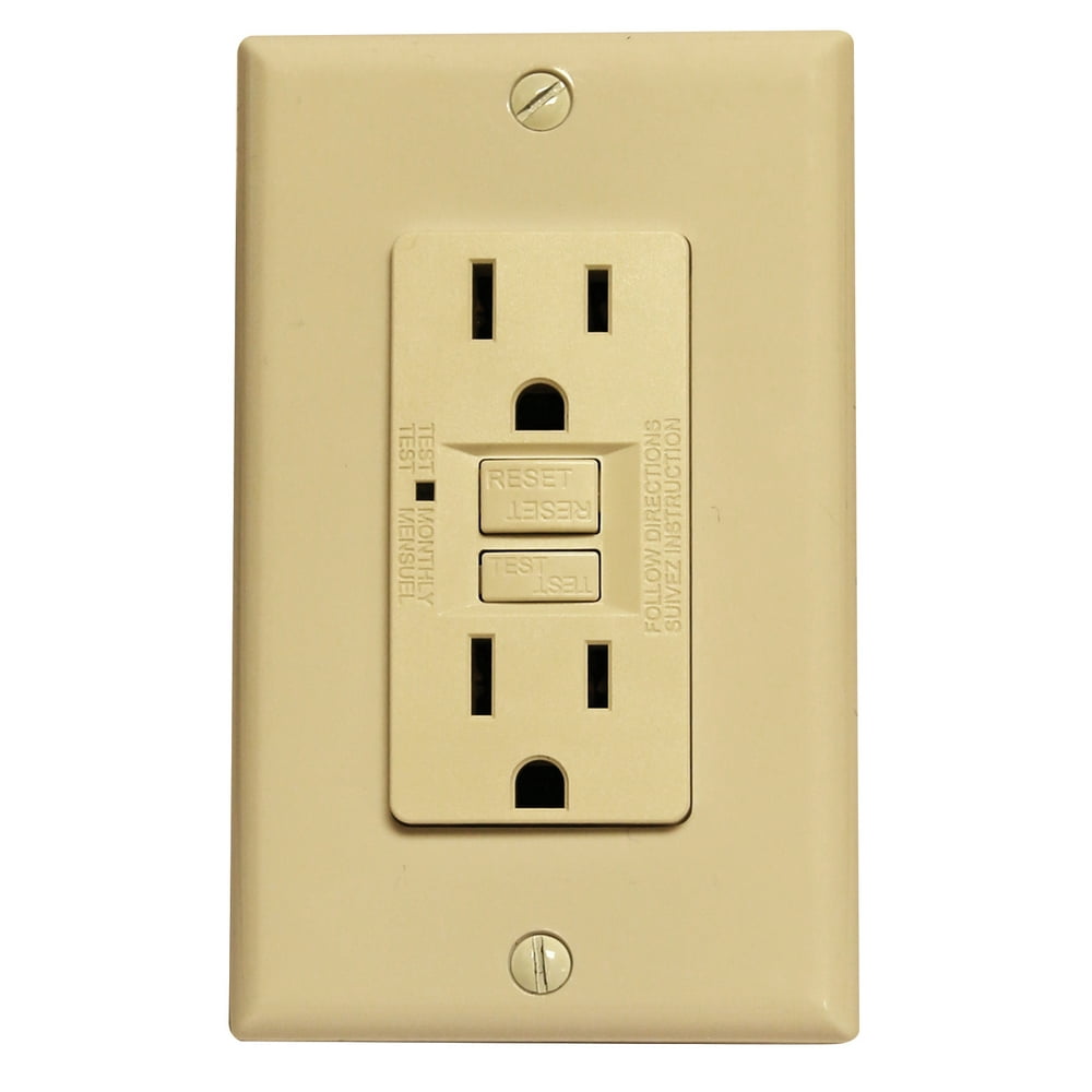 Bright Way GFCI15IV 15 Amp Ivory GFCI Outlet - Walmart.com - Walmart.com
