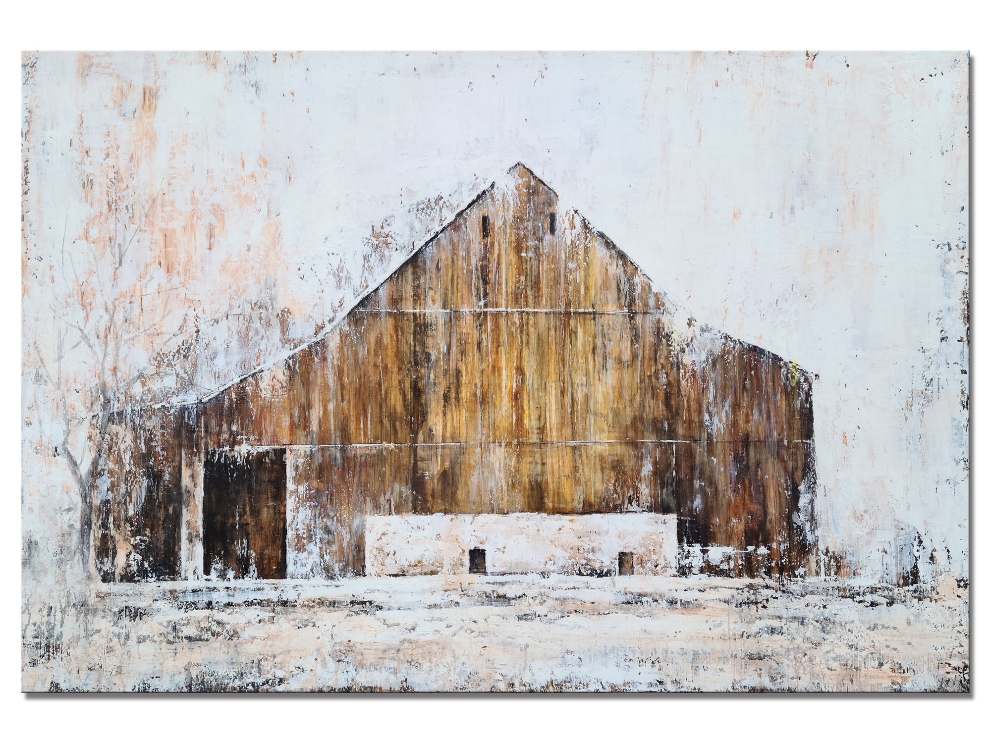 Yihui Arts Rustic Artwork Old Barn Canvas Paintings For Wall Decor ...