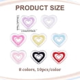 80Pcs 8 Colors Acrylic Beads Bead in Bead Heart Mixed Color 19.5x23x6mm ...