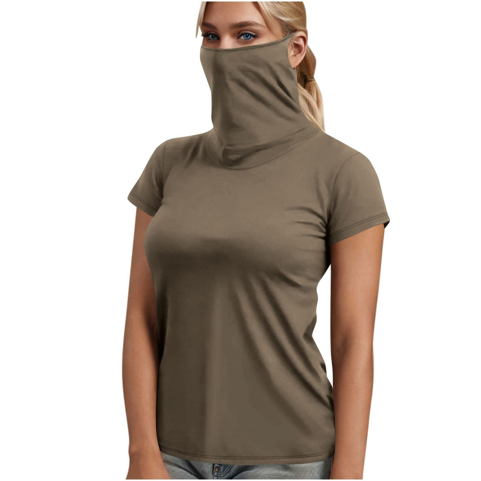 Click here for Ctreela Women Turtleneck Short Sleeve With Face Ma... prices