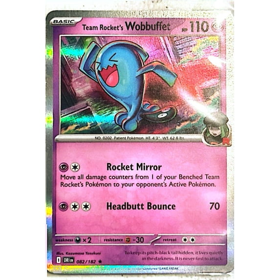 2025 Destined Rivals Team Rocket's Wobbuffet Holo Rare #82/182 ...