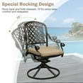 6 Piece Cast Aluminum Outdoor Swivel Dining Chairs, All-Weather Patio ...