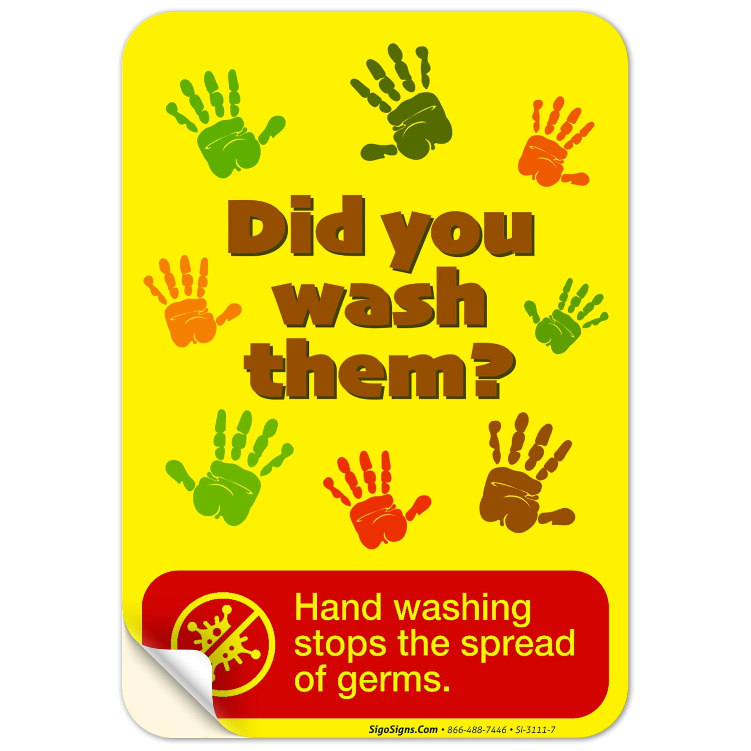 Hand Washing Signs For Kids, Hand Washing Stops The Spread, - Walmart.com