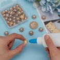 40Pcs Alloy Buckles with Imitation Pearl Glass Snowflake Golden ...