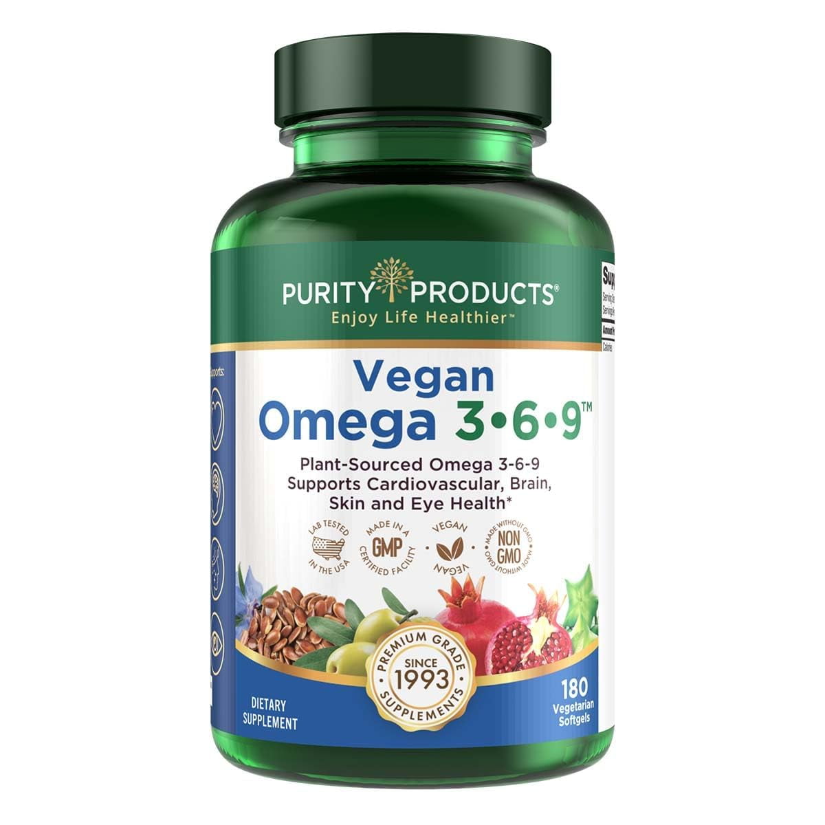 Supplement Purity Products Omega 3-6-9 Vegan 180 cápsulas blandas ...