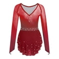 Doomiva Ice Figure Skating Dress for Women Long Sleeves Gradient Color ...