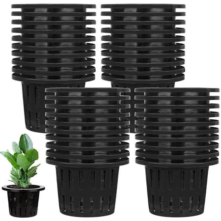 40 Pack 4 Inch Net Pots, Garden Slotted Mesh Net Cups, Plastic Plant ...