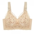 Agkizg Plus Size Bras for Women Push Up Lace Lightly Lined Wireless ...