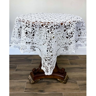 Jack Dempsey Stamped White Perle Edge Table Topper 35"X35"-Butterflies ...