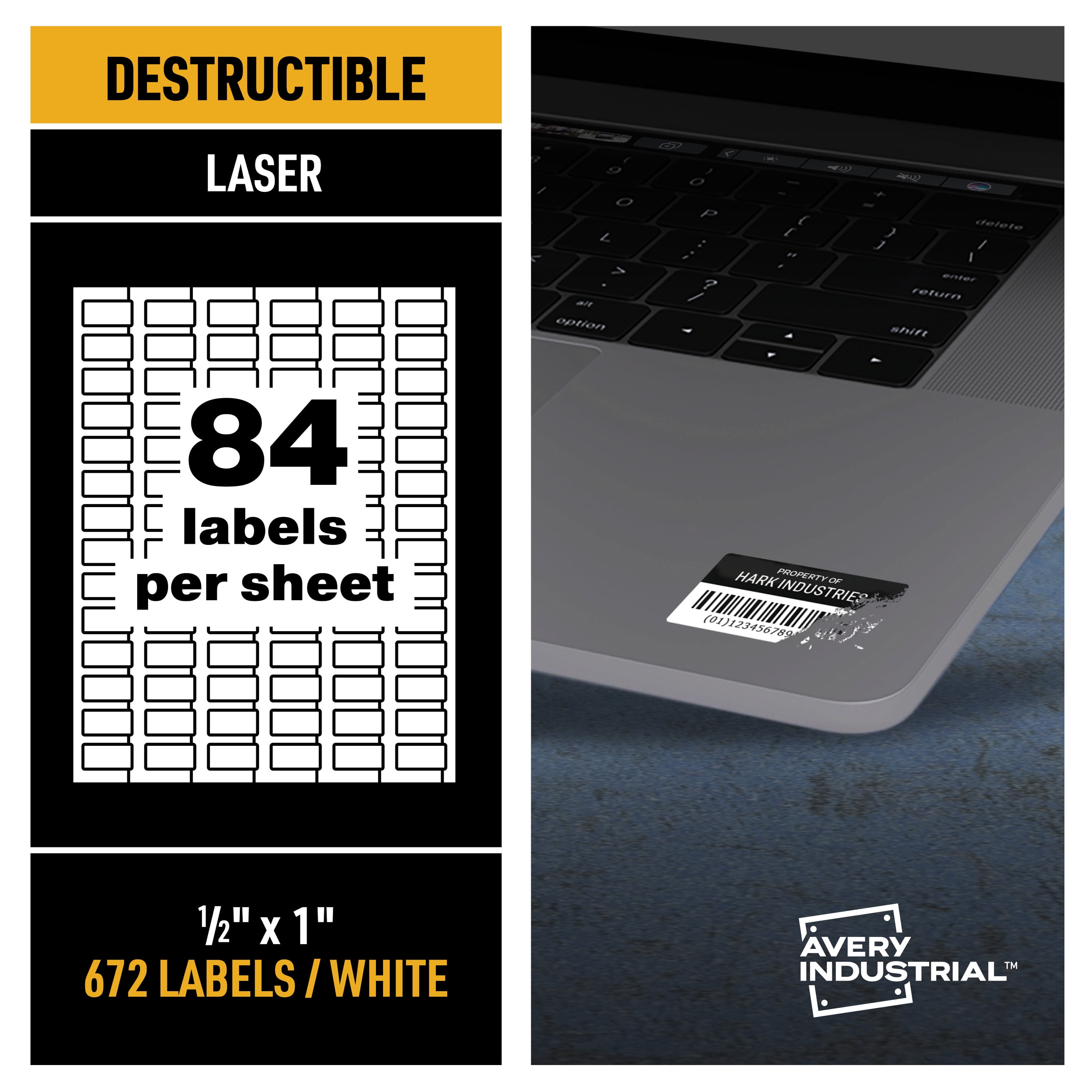 Avery PermaTrack Destructible Asset Tag Labels, 1/2" x 1", 672 Asset ...