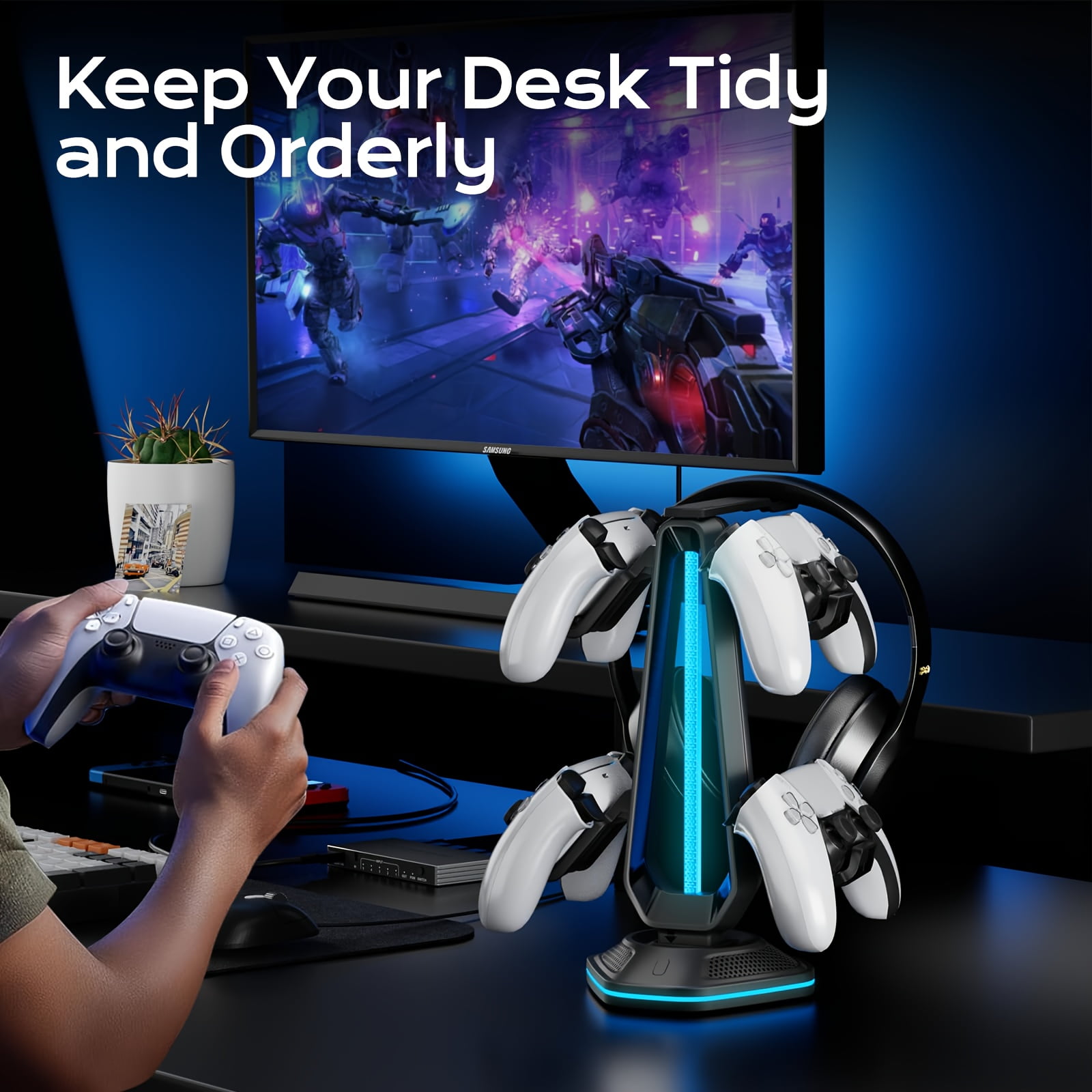 Click here for Unbranded Rgb Controller Stand Featuring 9 Lightin... prices