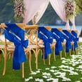 10 Pcs Royal Blue Satin Chair Sashes Bows Universal Chair Cover for ...