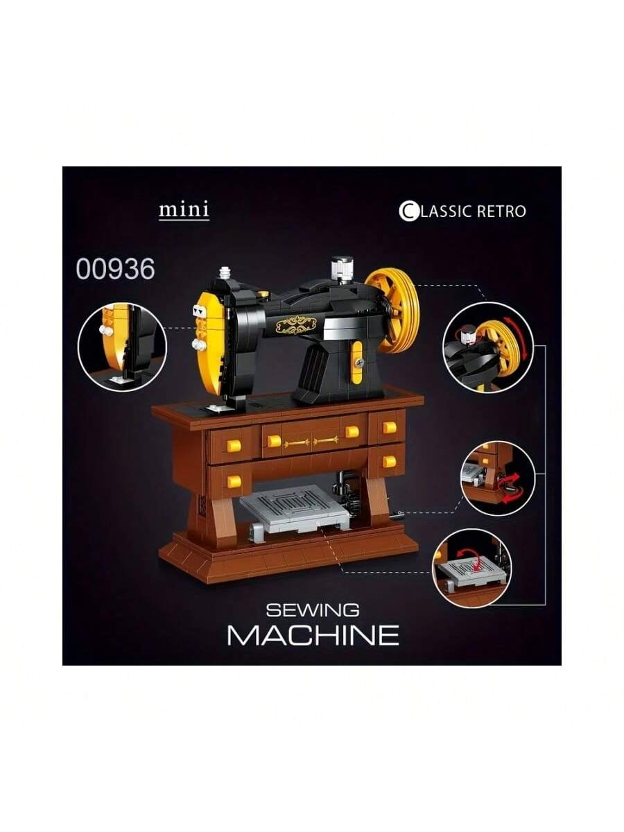 633pcs Simulative Retro Sewing Machine Building Blocks Model, Holiday ...