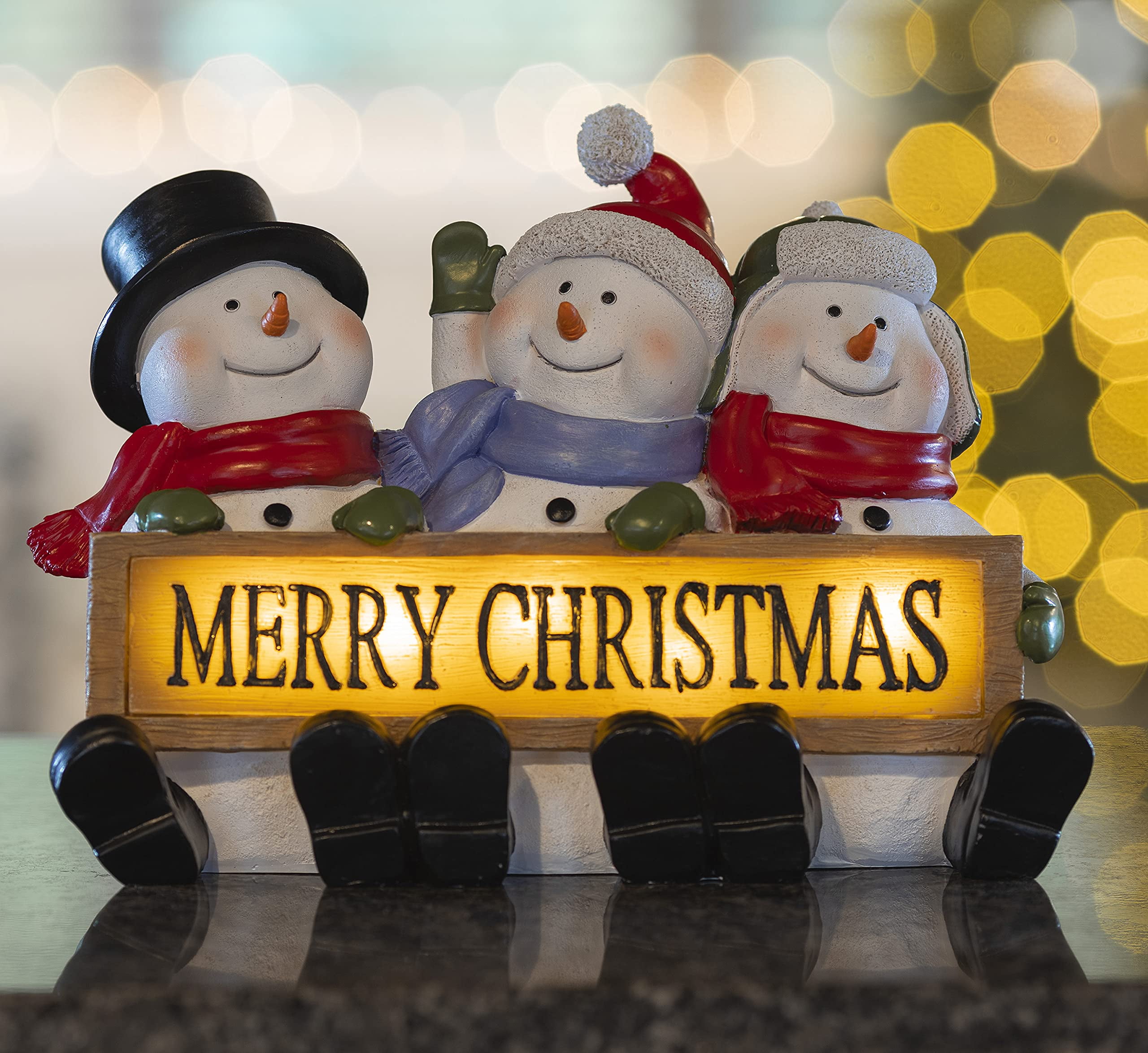 VP Home Snowman Trio LED Merry Christmas Sign - Walmart.com