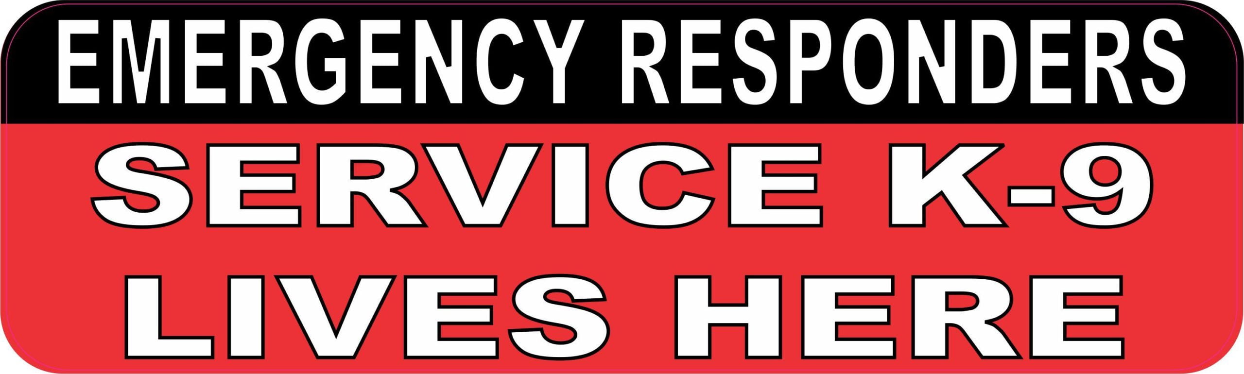 10in x 3in Emergency Responders Service K-9 Lives Here Vinyl Sticker ...
