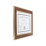 Lawrence Frames Walnut & Silver 11x14 Wall Document/Certificate Frame with Double Bevel Cut ...